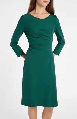 Santorelli Liv Sheath Dress In Soft Stretch Crepe