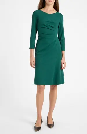 Santorelli Liv Sheath Dress In Soft Stretch Crepe