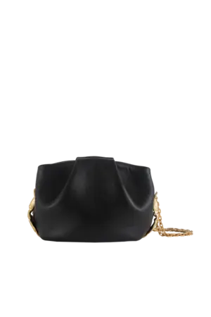 ESTHERA Leather Crab Clutch - Black