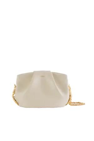 ESTHERA Leather Crab Clutch Sand