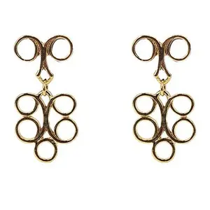 MADISON BEVERLY HILLS Vintage 1970s Circle Dangle Earrings - Gold
