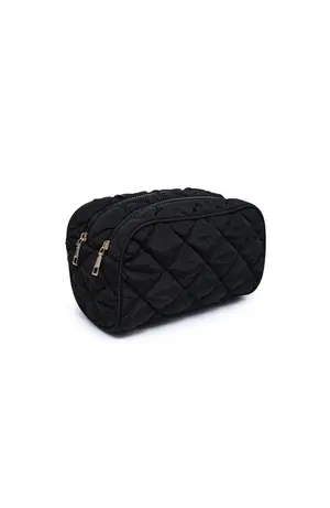 URBAN ESSENTIALS Quilted Puffer Cosmetic Pouch - Black