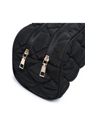 URBAN ESSENTIALS Quilted Puffer Cosmetic Pouch - Black