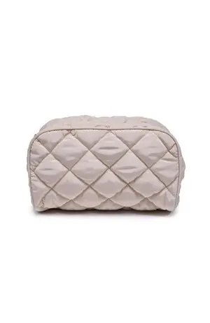 URBAN ESSENTIALS Daily Duo- Quited Puffer Cosmetic & Travel Organizer Pouch - Cream