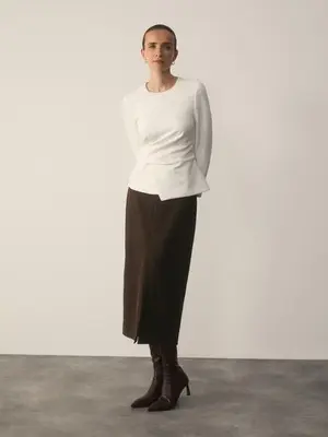 The Fold Malone Sculpt Stretch Crepe Top