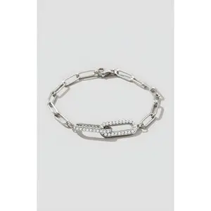 MINT & LILY Pave Paperclip Chain Bracelet
