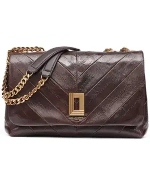 Karl Lagerfeld Paris Lafayette Chevron Shoulder Bag Fudge