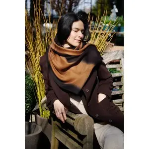 STUDIO VARIOUSLY Iris Cashmere Merino Handwoven Scarf - Iris Brown