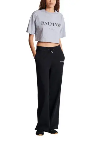 Balmain Boxy Cropped T-shirt With Print