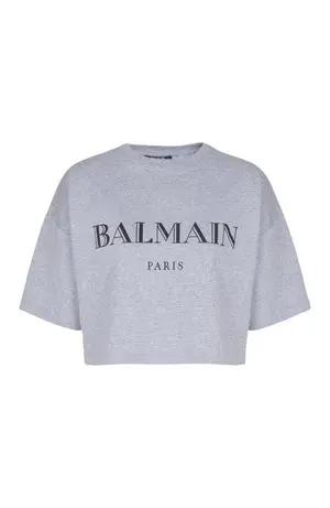 Balmain Boxy Cropped T-shirt With Print