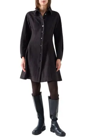 Akris Long Sleeve Denim Shirtdress