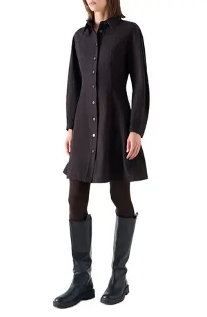 Akris Long Sleeve Denim Shirtdress