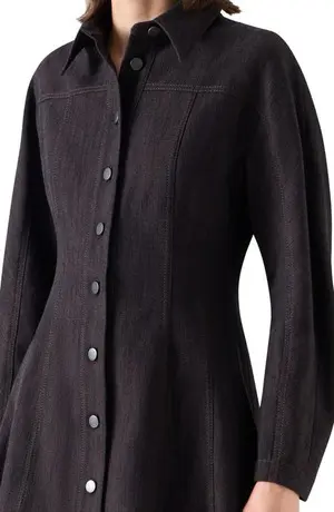 Akris Long Sleeve Denim Shirtdress
