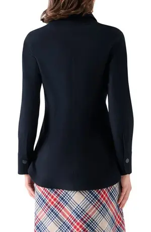 Akris Double Knit Wool Blend Zip Up Jacket