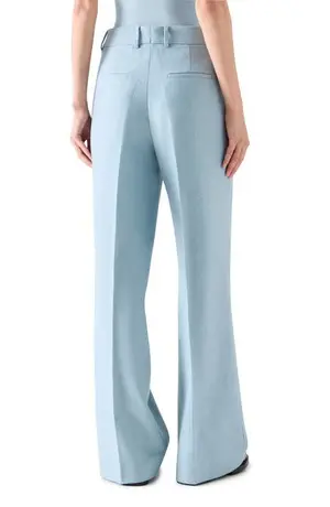 Akris Straight Leg Wool Blend Flannel Pants