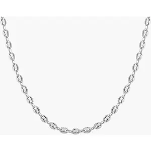 AURATE Puffed Mariner Chain Necklace White