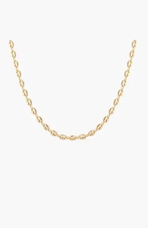 AURATE Puffed Mariner Chain Necklace - Yellow