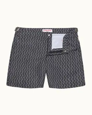Orlebar Brown Bulldog Exclusive-print Mid-length Swim Shorts - Night Iris