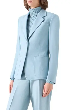 Akris Wool Blend Flannel Tailored Blazer
