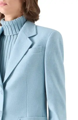 Akris Wool Blend Flannel Tailored Blazer