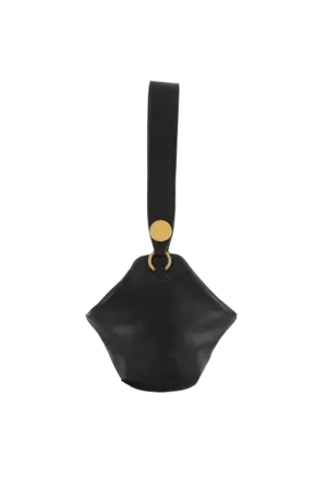 ESTHERA 9pm Sculptural Leather Maxi Bag