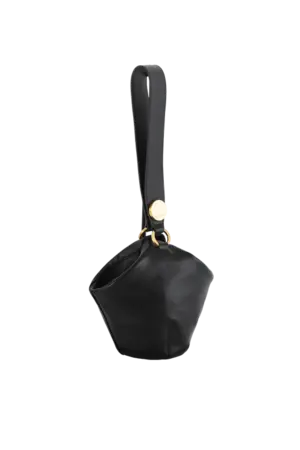 ESTHERA 9pm Sculptural Leather Maxi Bag