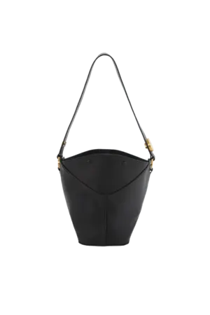 ESTHERA 9pm Sculptural Leather Maxi Bag