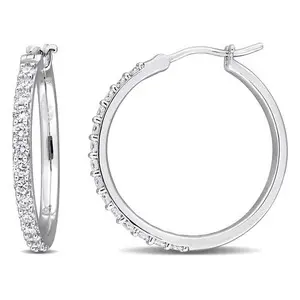 JULIANNA B. Lab-grown Diamond Hoop Earrings - Sterling Silver