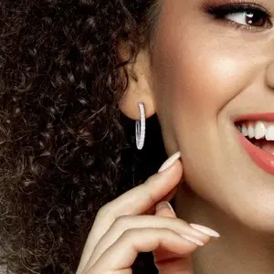 JULIANNA B. Lab-grown Diamond Hoop Earrings