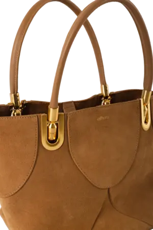 ESTHERA 4pm Suede Leather Mini Handbag