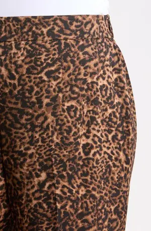 TAHARI ASL Leopard Print Wide Leg Pants