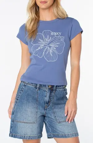 Roxy Stitched Bloom Graphic 90s Baby T-shirt