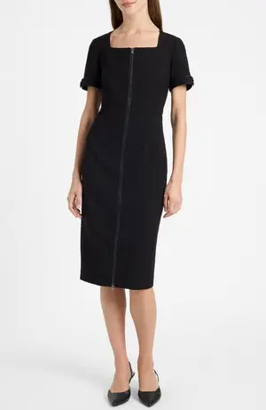 Santorelli Bri Midi Dress In Soft Stretch Crepe