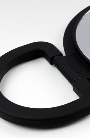 ZADRO Dual-sided Hanging Handheld Mirror In Soft-touch - Soft Touch Black