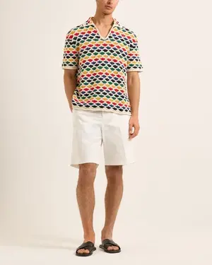 Orlebar Brown Batten Crochet Polo Fairground Polo Shirt