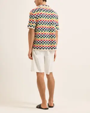 Orlebar Brown Batten Crochet Polo Fairground Polo Shirt