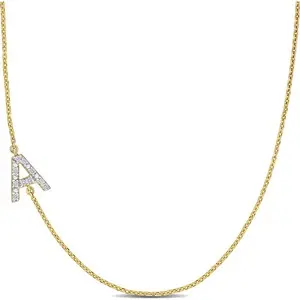JULIANNA B. Dimond Initil Necklce 14k Yellow Gold T