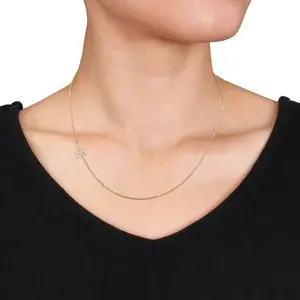 JULIANNA B. Dimond Initil Necklce 14k Yellow Gold T