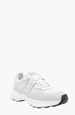 CAVALINHO Roadway Leather And Suede Sneakers With Shiny Stripe Details - White/grey/silver