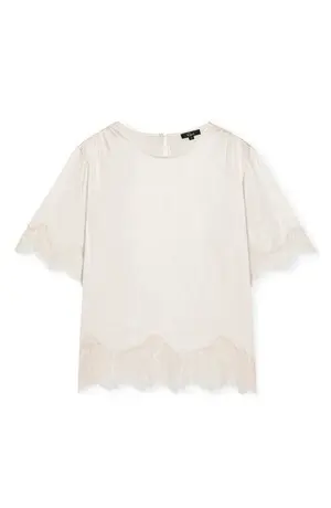 Rails Sonora Lace Trim Short Sleeve Top