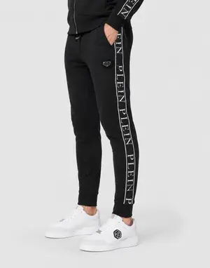 Philipp Plein Jogging Trousers Plein Tape - Black