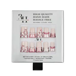 3H NAILS Y2k Duck Diva Flare Press-on Nails Glitter Leopard