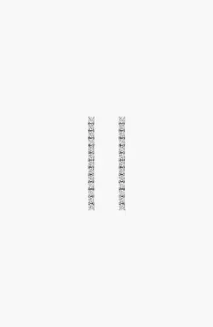 AURATE Unbreakable Lab Grown Sapphire Tennis Earrings - White