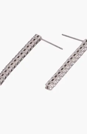 AURATE Unbreakable Lab Grown Sapphire Tennis Earrings