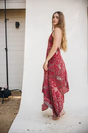 SUN CHILD Classic Silk Maxi Dress