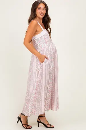 PINKBLUSH Floral Print Square Neck Maxi Dress