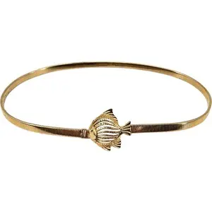 MADISON BEVERLY HILLS Vintage 1980s Tone Stretch Snake Lucky Sea Fish Belt - Gold