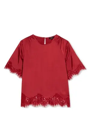 Rails Sonora Lace Trim Satin Top
