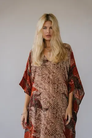 SUN CHILD Long Caftan Alix - Brown
