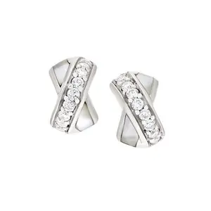JAN LESLIE Marseille Sterling Silver Crossover Stud Earrings